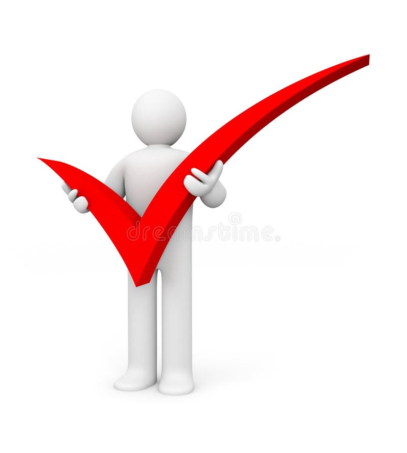 Person and check symbol stock illustration. Illustration of female ...