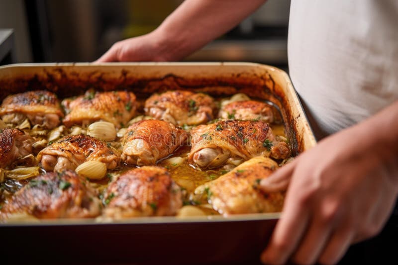 Person Checking a Braised Chicken Thighs Texture Stock Image - Image of ...