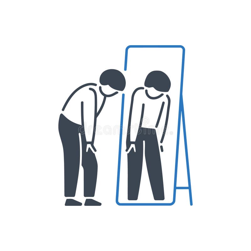 Person Checking Mirror Icon Stock Vector - Illustration of checking ...