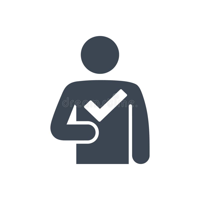 Person with Checkmark Icon stock vector. Illustration of sign - 348843992