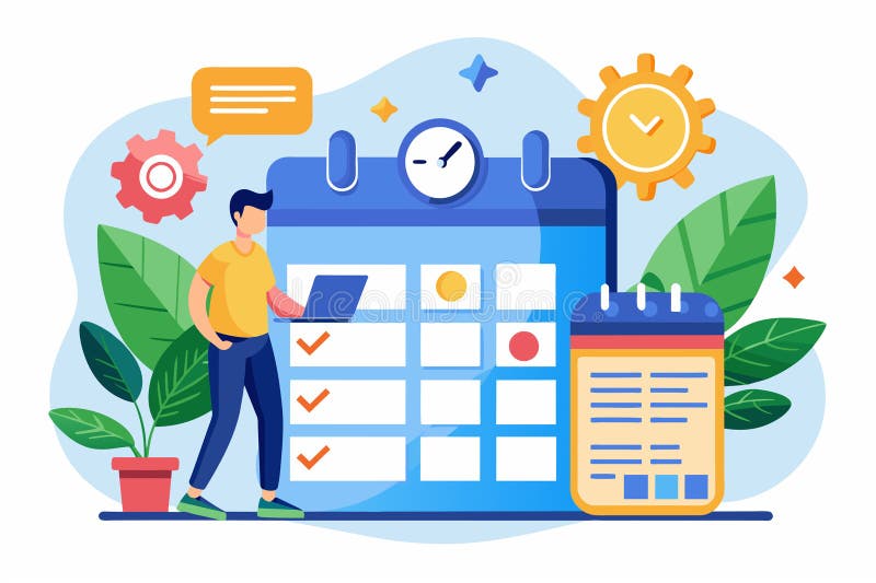 A Person Checks Their Tasks on a Digital Device beside a Calendar ...