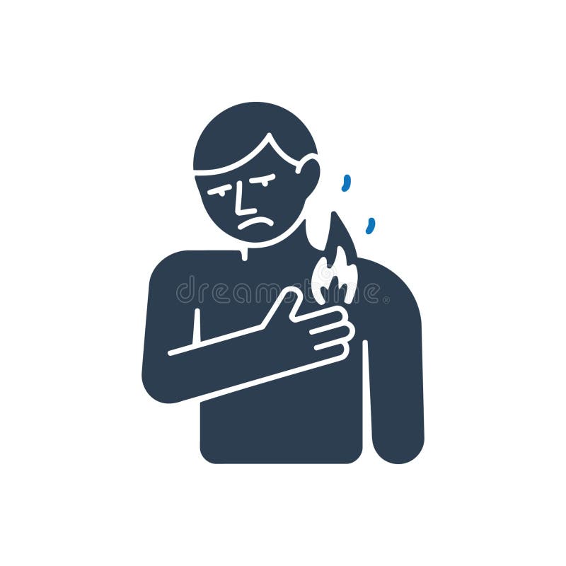 Person Chest Pain Icon stock vector. Illustration of person - 375316877