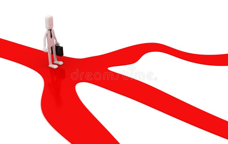 Person chooses the path stock illustration. Illustration of businessman ...