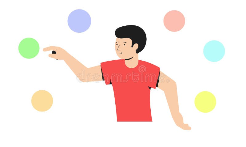 A Person Chooses from Several Options Stock Illustration - Illustration ...
