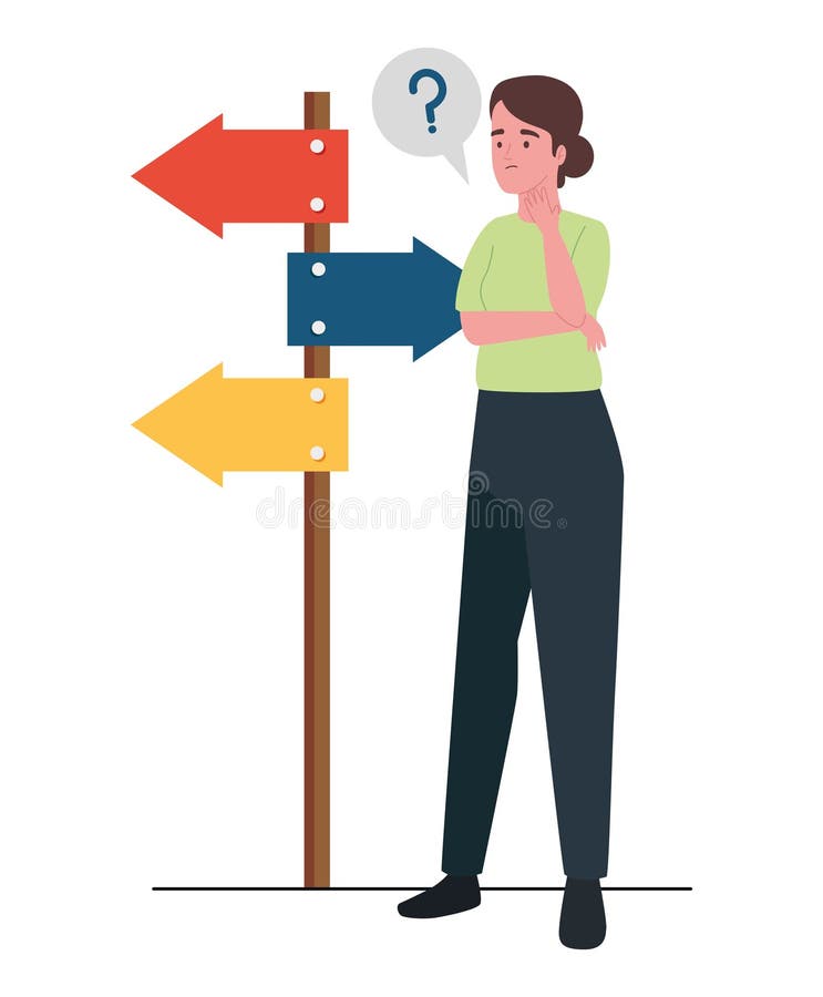 Person Choosing Direction Opportunity Stock Vector - Illustration of ...