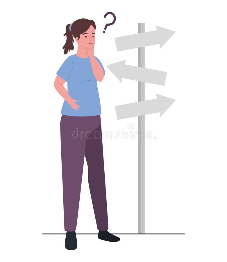 Person Choosing Direction Thinking Stock Vector - Illustration of ...