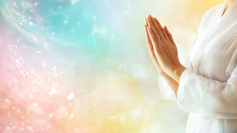 Gentle Hands in Prayer Reflecting Gratitude and Peace in a Serene ...