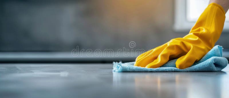 Person Cleaning Surface with Cloth. Generative Ai Stock Illustration ...