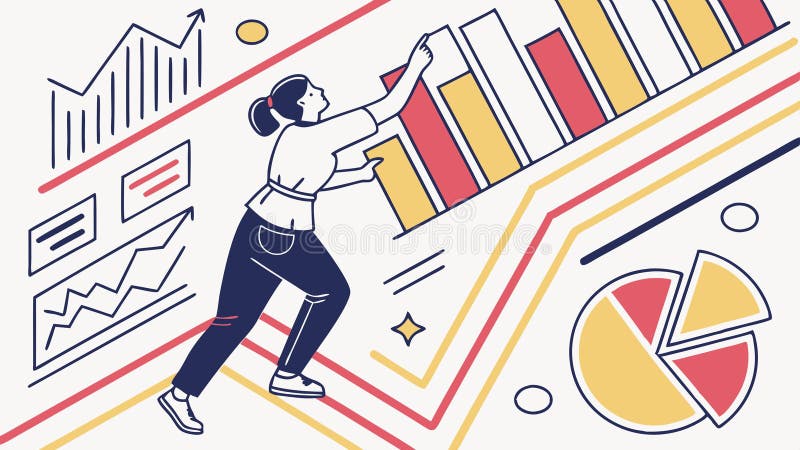 Person Climbing Data Graphs, Symbolizing Business Growth, Vector Design ...