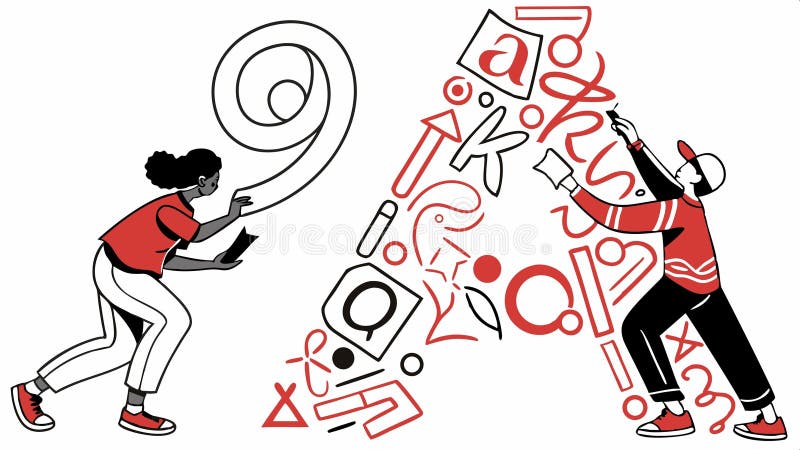 Person Climbing Letters, Learning and Education Concept Vector Design ...
