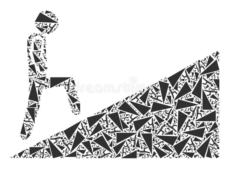 Person Climbing Up Recursion Icon Mosaic Of Self Items Stock Vector