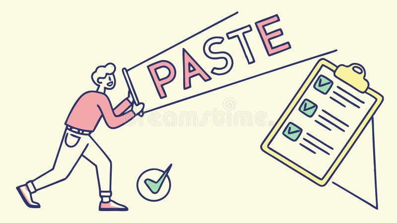 Person with Clipboard Paste Button, Vector Design Generative AI Stock ...