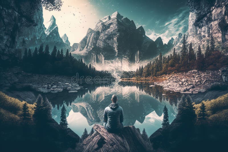 Person, Closing Their Eyes and Meditating in Beautiful, Natural Setting ...