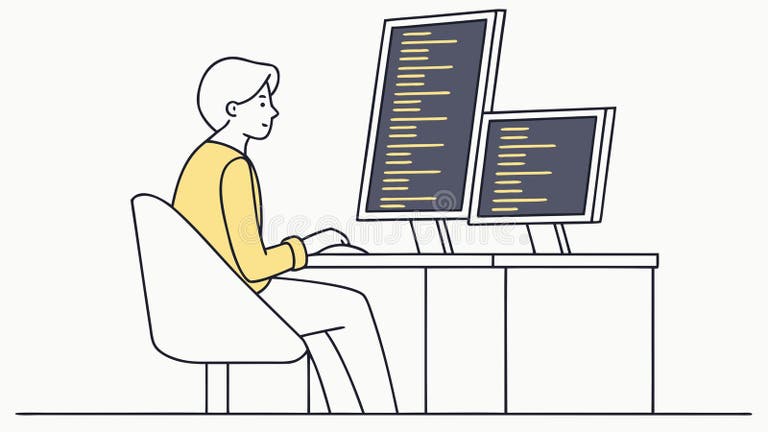 Person Coding on Computer, Software Development and Programming Work ...