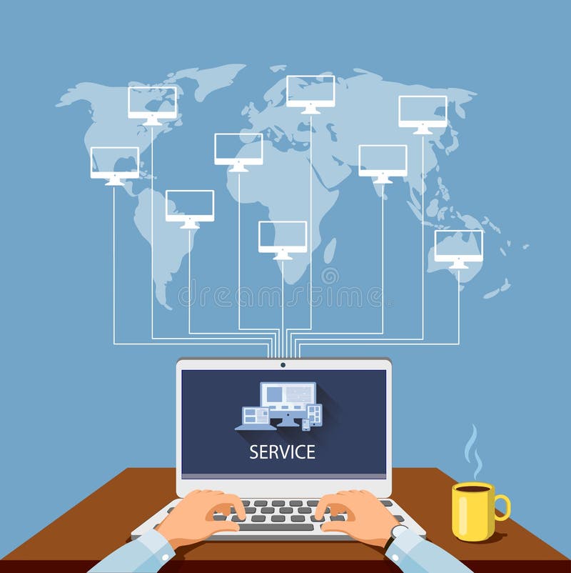 Person at the Computer, Service of the Computer Equipment of Program ...