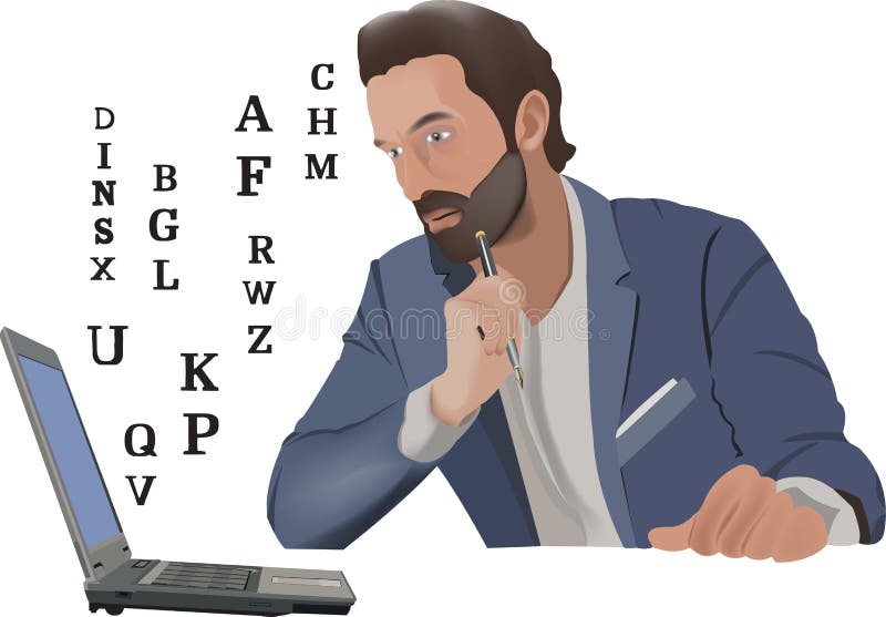 Person at the Computer Writes Email Letters- Stock Vector ...