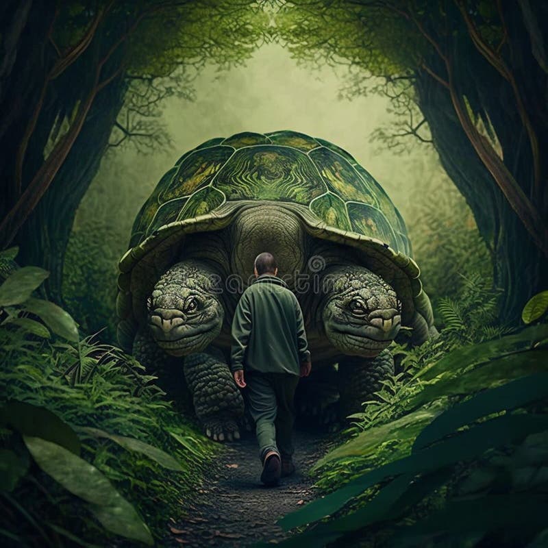 A Person is Confronted with a Monster in a Dramatic AI Generated ...