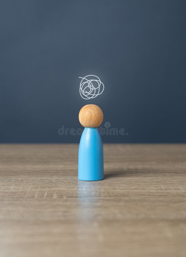 Person is Confused. Irrelevant and Absurd Information Stock Image ...