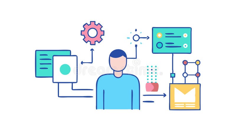 Person Connecting Diverse Ideas, Brainstorming, Problem Solving, Vector ...