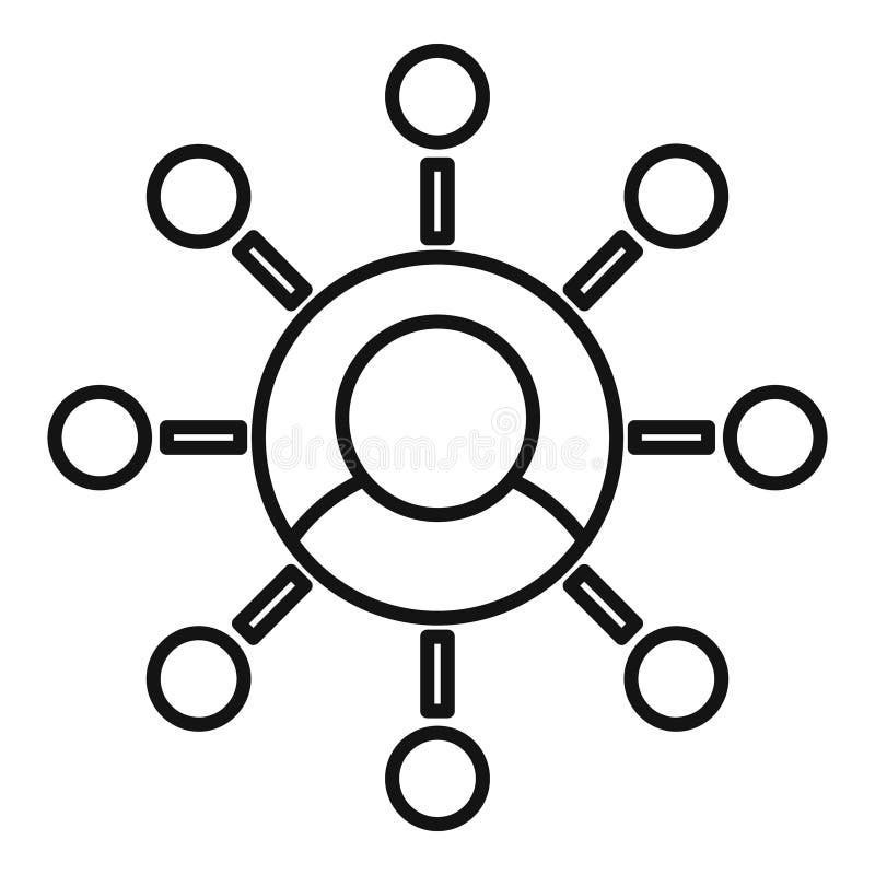 Person Connecting with Eight Other People Using Network Hub Stock ...