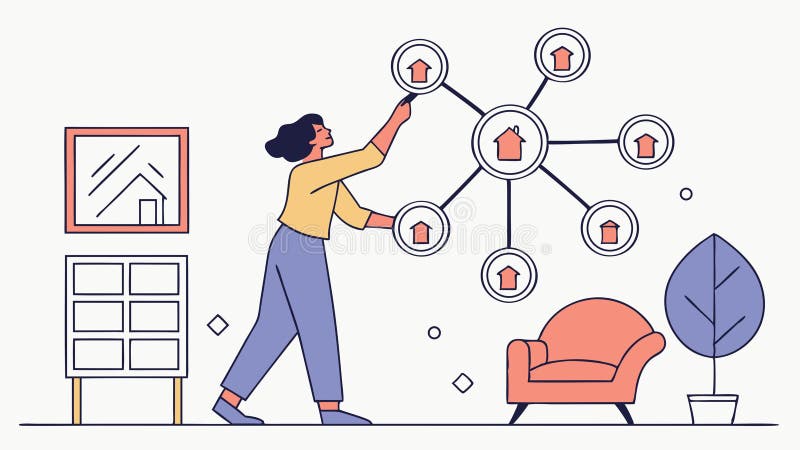 Person Connecting Network Nodes, Symbolizing Data Structure and ...