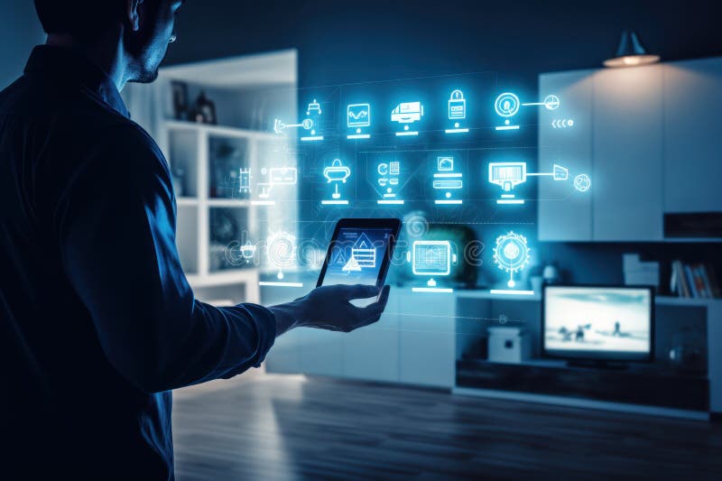 A Person Controlling Smart Home Devices, Smart Home Management System ...