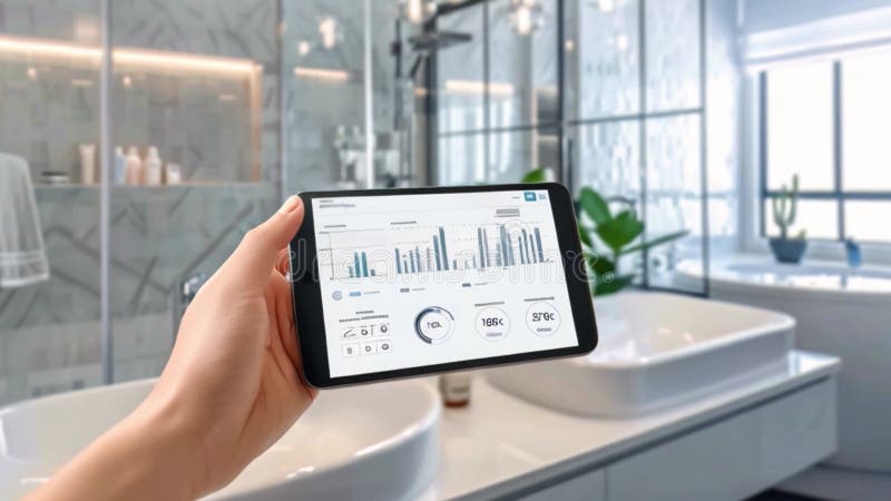 Person Controlling Smart Home System in Modern Bathroom Stock Video ...