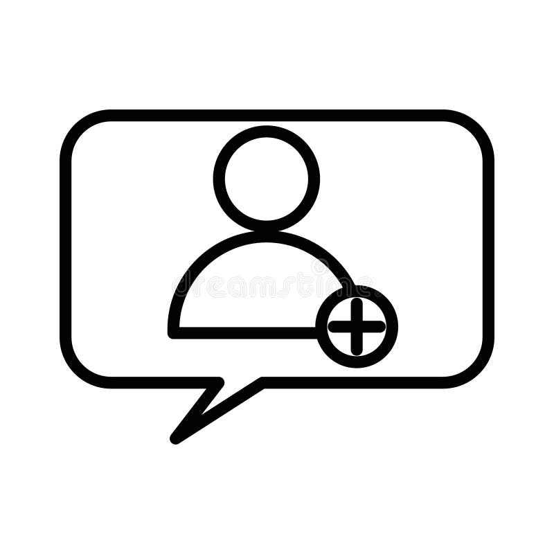 Person Conversation Icon Linear Logo Mark in Black and White Stock ...