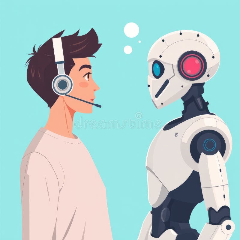 A Person Conversing through Robotic AI or Machine Learning Ideas ...