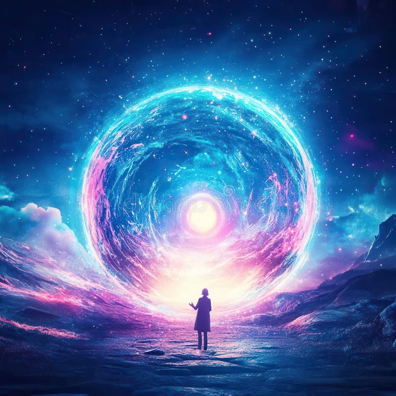 A Person Conversing with a Sentient, Glowing Orb, Representing Wisdom ...