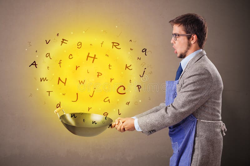 Person Cooking Letters in Wok Stock Image - Image of letter, data ...