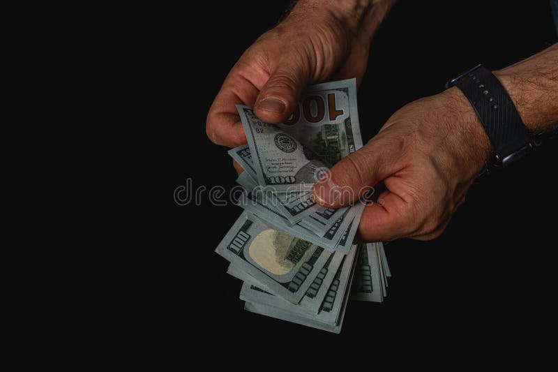 Person Counting Cash in Dim Lighting at Night Stock Photo - Image of ...