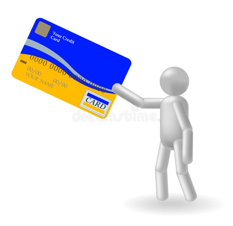 Person and credit card stock vector. Illustration of blue - 17123488