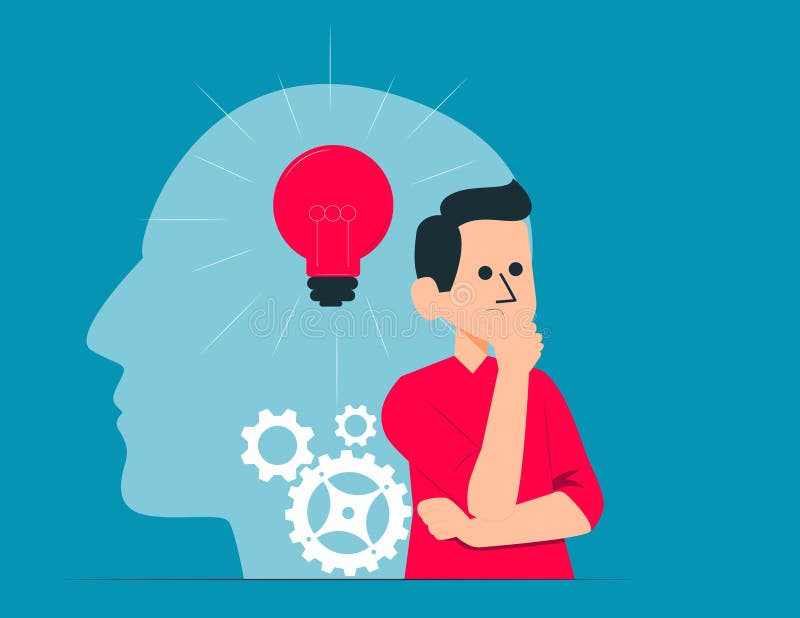 Person with Critical Thinking Mind. Vector Illustration Concept Stock ...