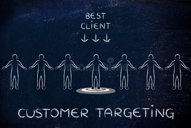 Person in a Crowd with Sign Best Client & Text Customer Targeting Stock ...