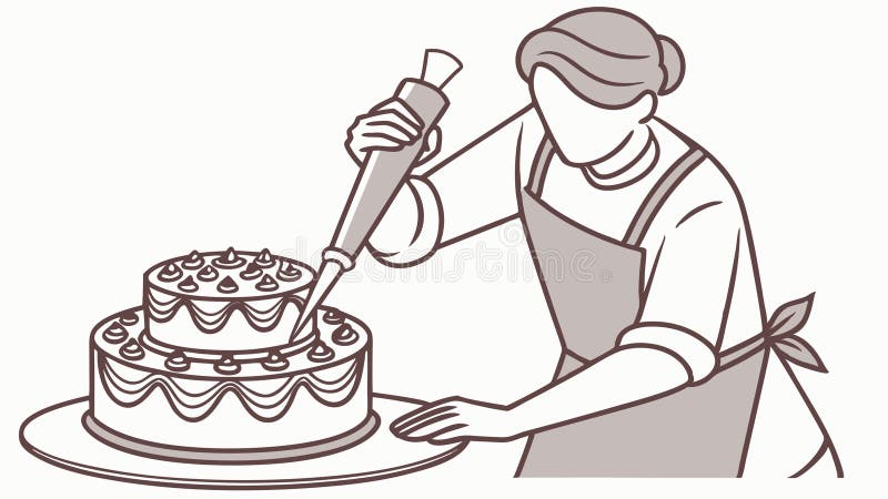 Person Decorating Cake, Baking Hobby Vector Scene, Vector Design ...