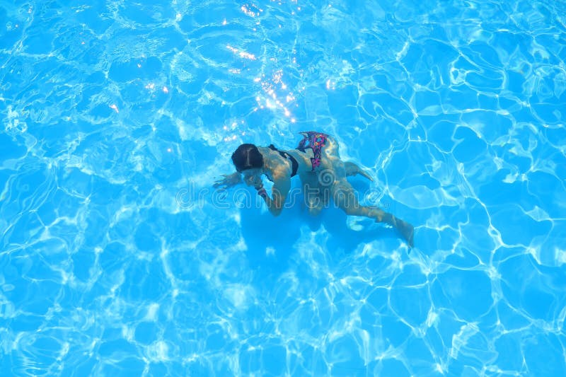 Person Deep in the Pool Water Holding Their Breath Stock Photo - Image ...