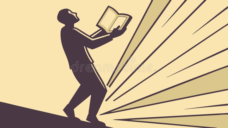 Person Immersed in Reading, Path To Knowledge and Wisdom, Vector Design ...