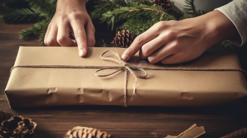 Person Wrapping Present on Table, Step-by-Step Tutorial for Gift ...