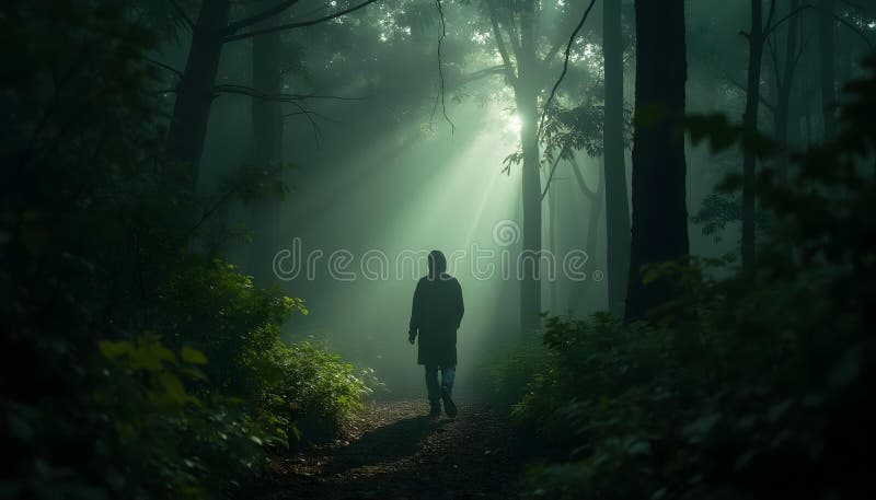 Person in a Dense Forest Symbolizing the Difficulty of the Autistic ...