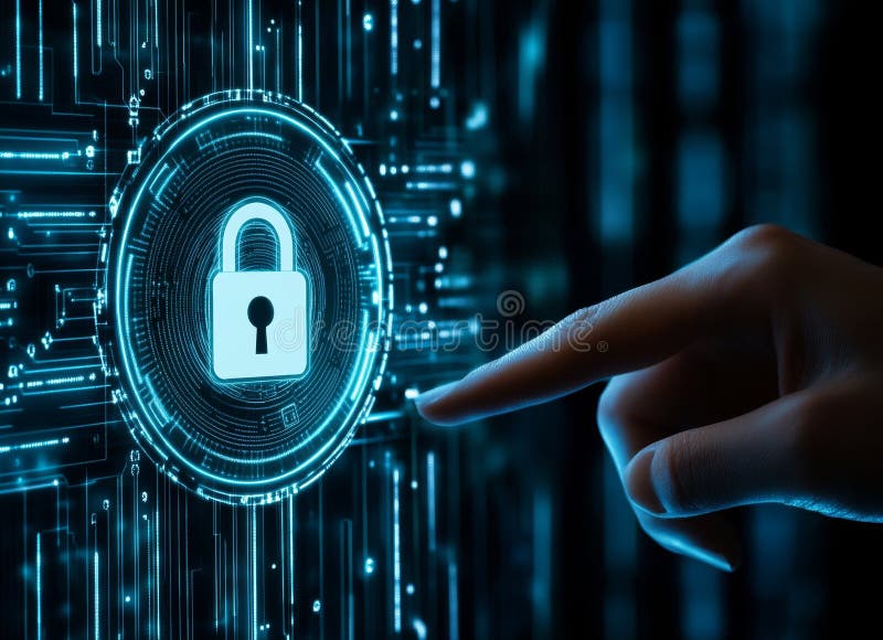 A Person is Depicted Touching a Padlock on a Computer Screen, with ...