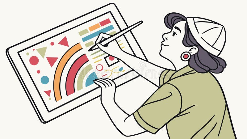 Person Designing on Tablet Creative Digital Art, Vector Design ...