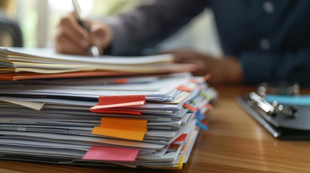 The Stack of Organized Documents.AI Generated Image Stock Photo - Image ...