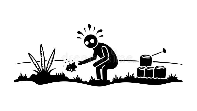 Person Digging Archeological Site Exploration Vector, Vector Design ...