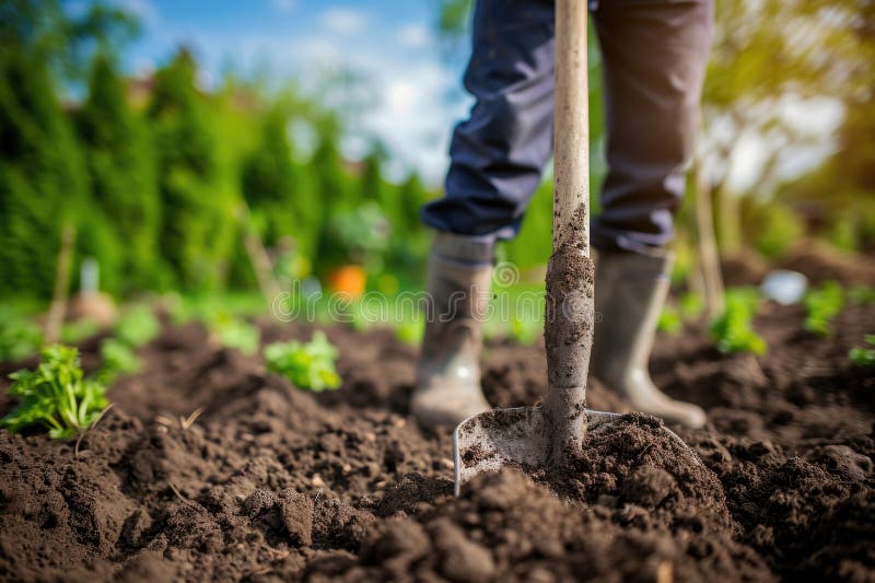 A Person is Digging in the Dirt with a Shovel Stock Photo - Image of ...