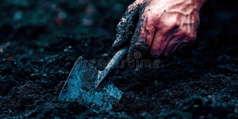 A Person is Digging in the Dirt with a Shovel Stock Image - Image of ...