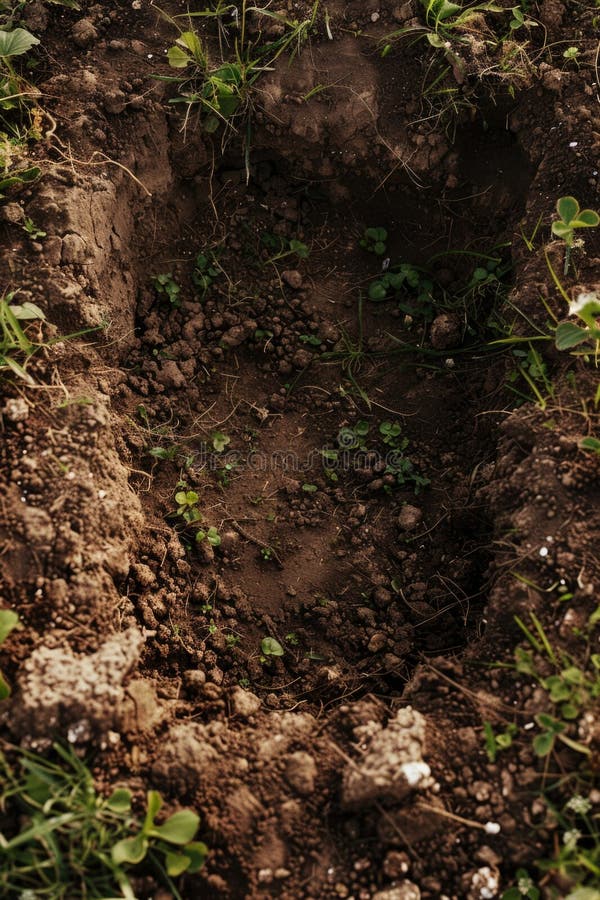 A Person is Digging a Hole in the Ground, Possibly Preparing a ...
