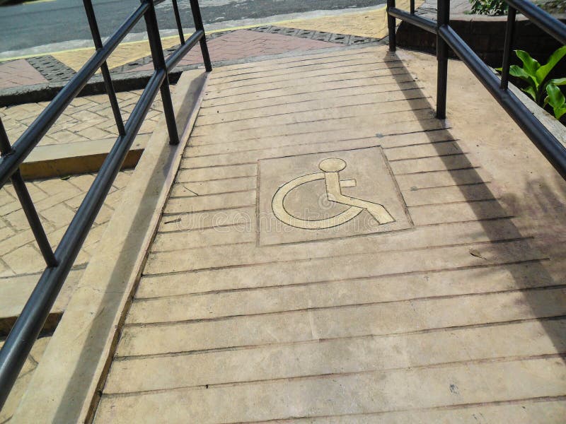 PWD or Person with Disability Ramp on a Sidewalk Stock Photo - Image of ...