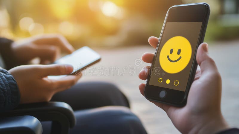 Person with a Disability Using Voice-controlled Technology at a Park ...
