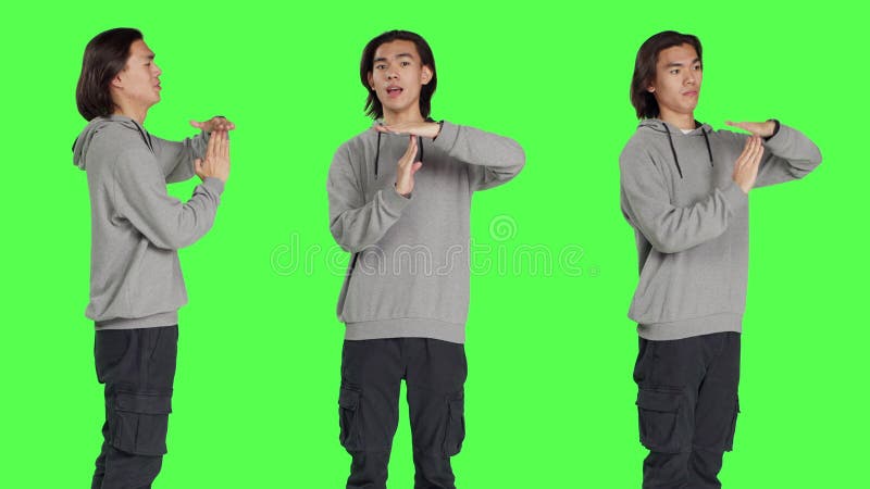 Person Does Timeout Gesture with Hands Stock Footage - Video of ...